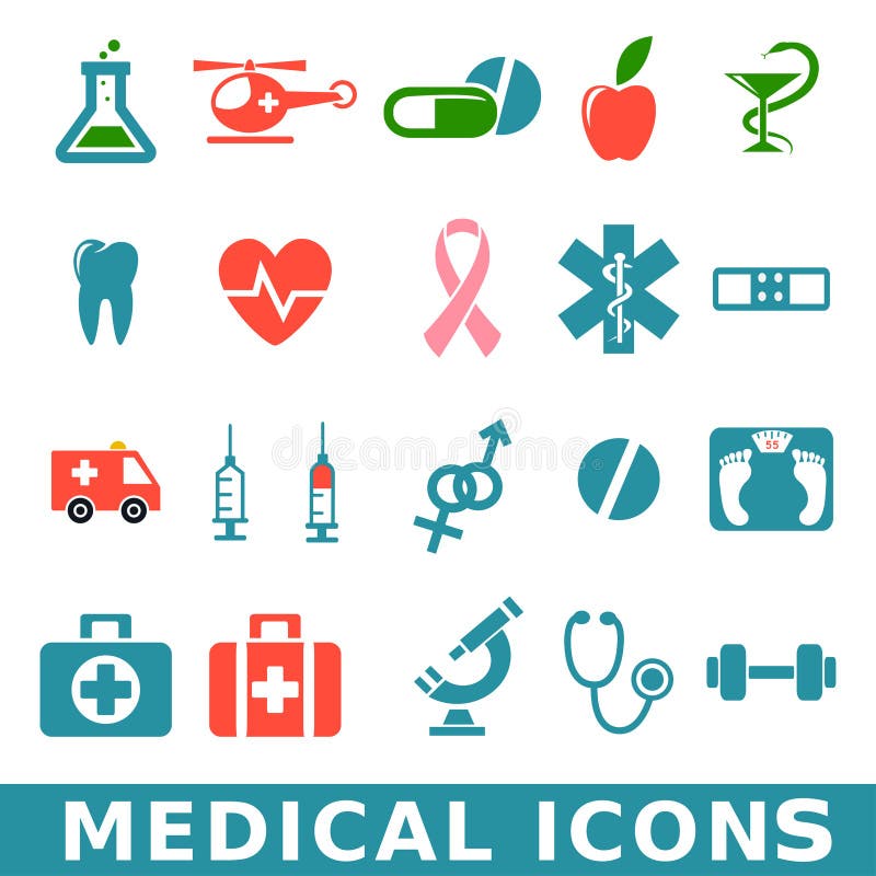 Medische pictogrammen stock illustratie. Illustration of gezondheid ...