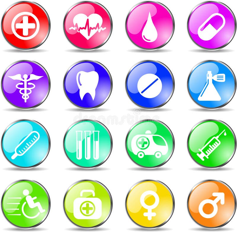 Medische pictogrammen vector illustratie. Illustration of injectie ...