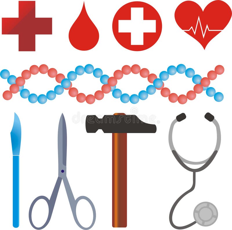 Medische symbolen vector illustratie. Illustration of laboratorium ...