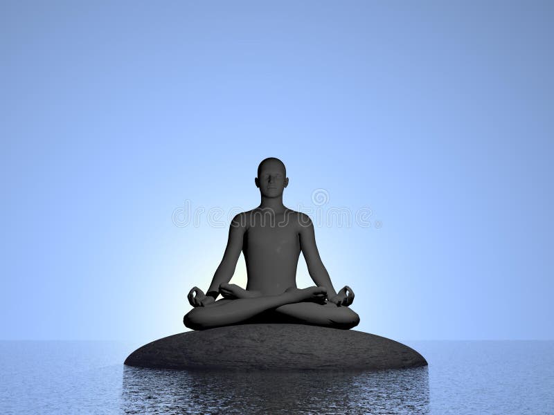 Meditación Azul - 3D Rinden Stock de ilustración - Ilustración de ...
