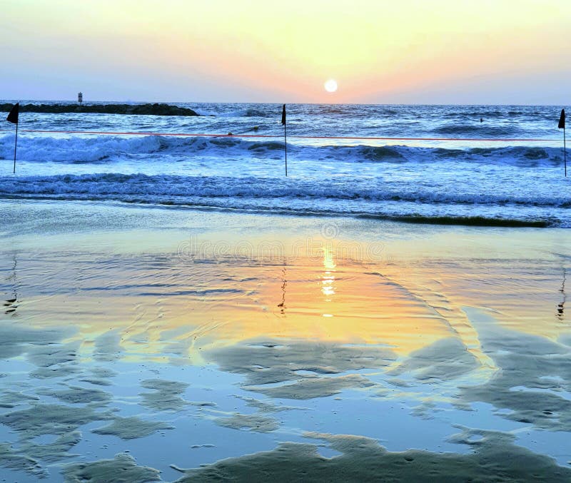 Meditarian Sea Sunset Autumn September Stock Image - Image of ...