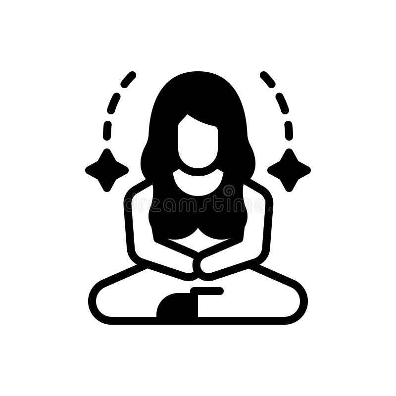 Black Solid Icon for Meditate, Yoga and Relax Stock Vector ...