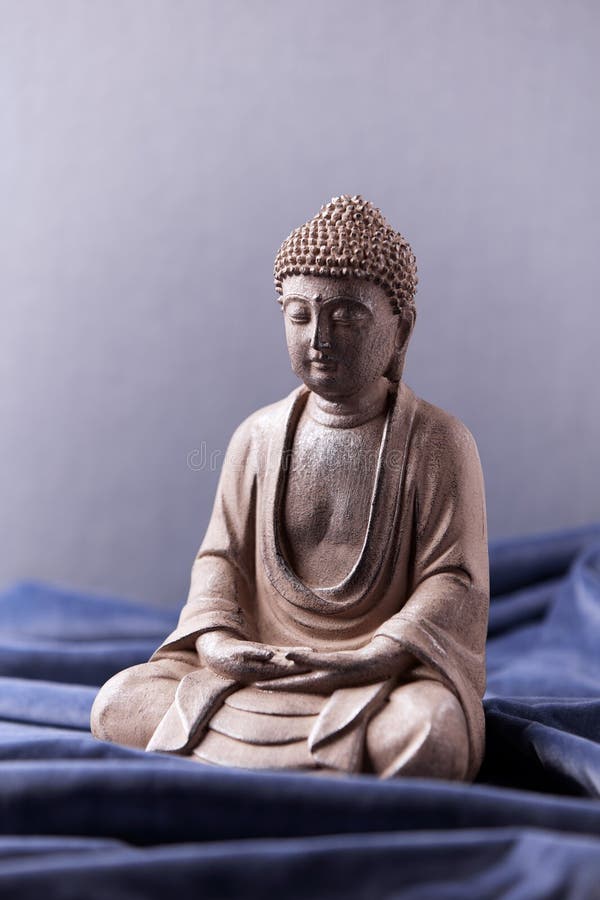 Meditating Buddha Statue on Dark Background. Close Up Stock Image ...