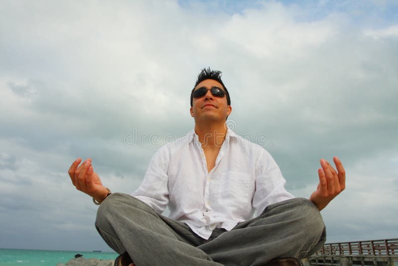 Meditating Man stock image. Image of bliss, person, legs - 4677313