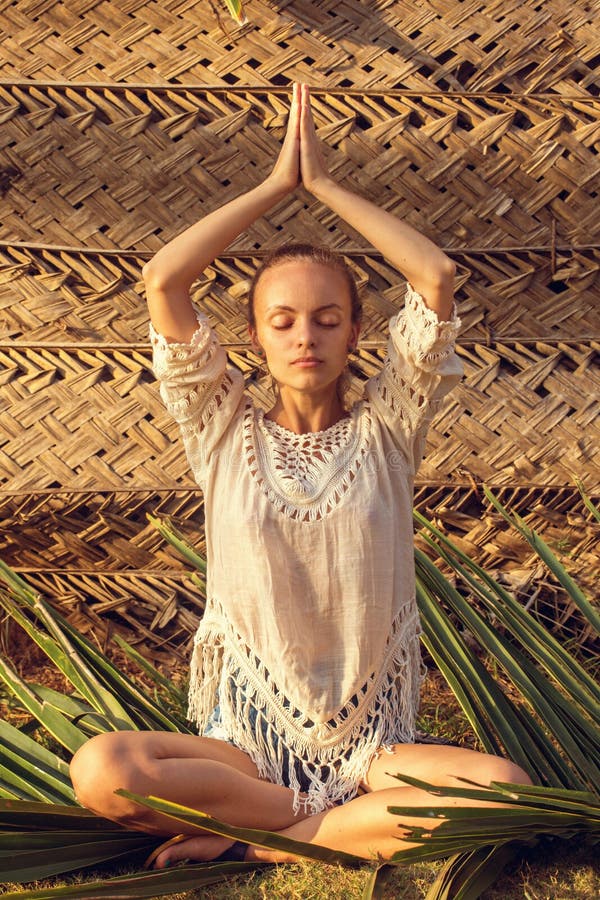 Meditation in the Tropical Garden Stock Image - Image of exercise, mind ...