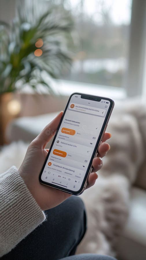 Meditation App with Calming Interface on Phone Stock Illustration ...