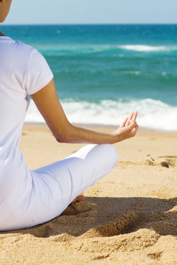 Meditation on beach stock image. Image of idea, female - 14526021