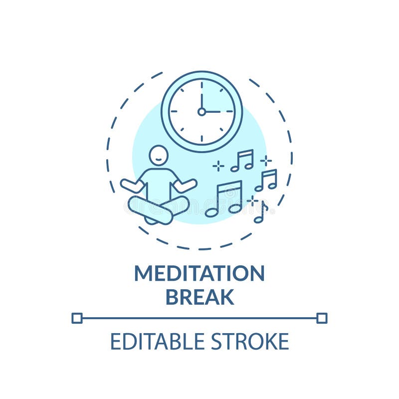 Meditation Break Concept Icon Stock Illustration - Illustration of ...