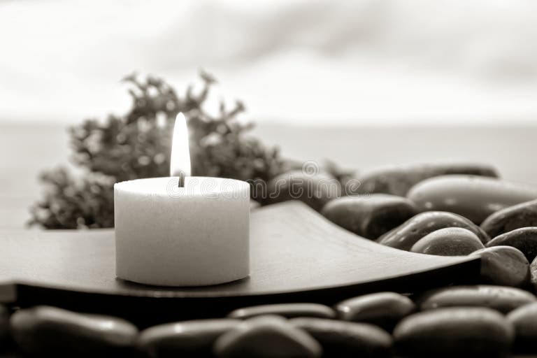 Meditation Candle for Eastern Zen Meditation Stock Photo - Image of ...