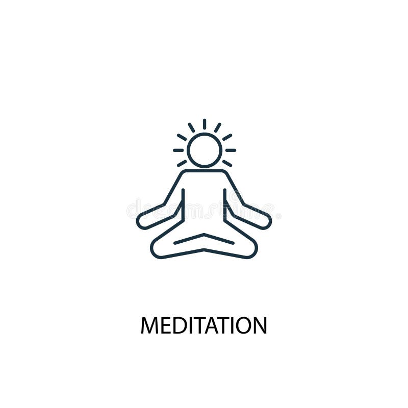 Meditation Concept Line Icon. Simple Stock Vector - Illustration of ... Meditation Concept Line Icon. Simple Stock Vector - Illustration of ...