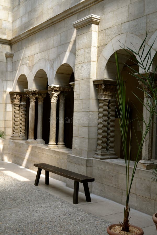 Meditation Courtyard Bench stock photo. Image of plant - 44713056