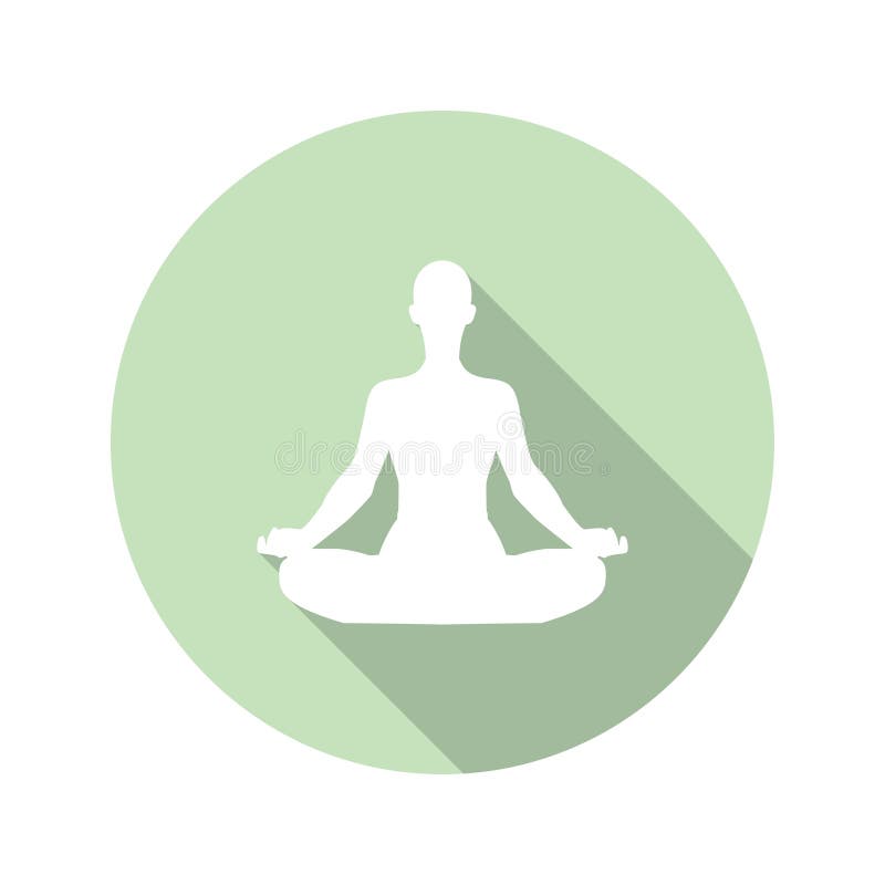 Meditation Icon. Human Meditating in Lotus Pose Stock Illustration ...
