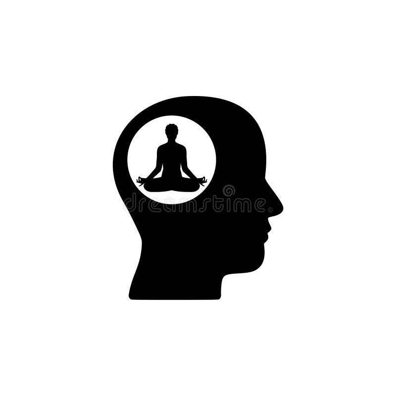 Meditation Icon Symbol. Peace of Mind Icon Isolated on White Background ...