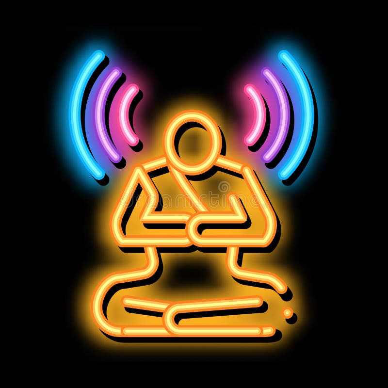 Meditation for Knowledge Outline Illustration Stock Vector ...