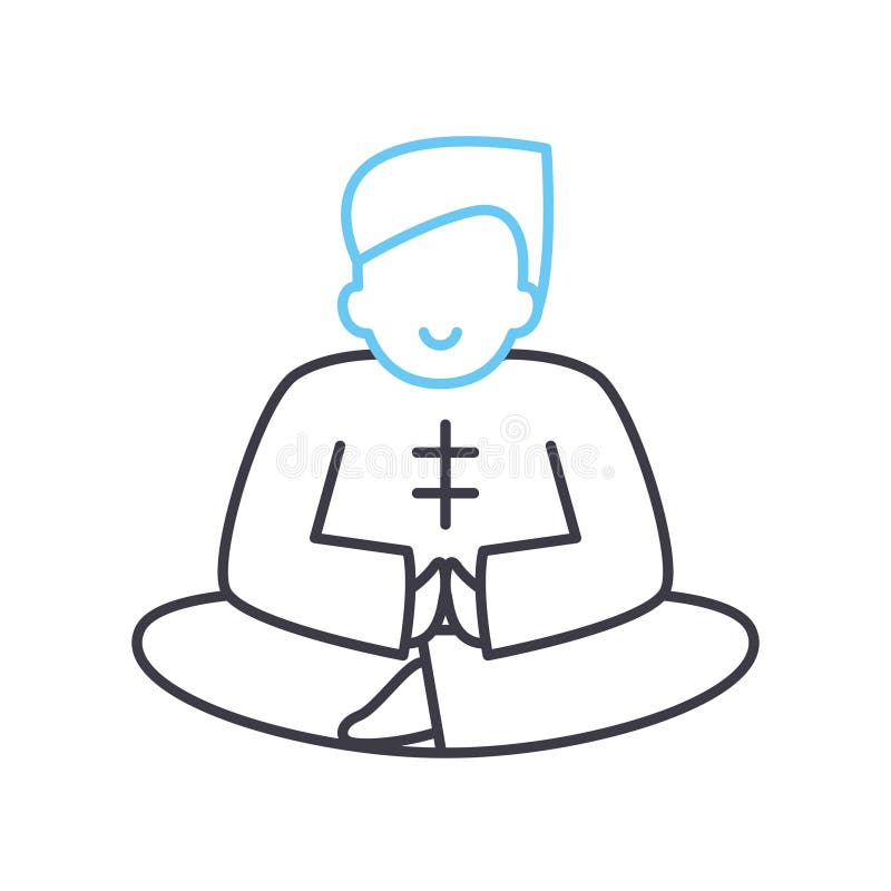 Meditation Line Icon, Outline Symbol, Vector Illustration, Concept Sign ...