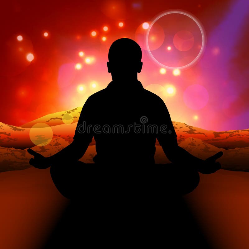 Meditation stock vector. Illustration of buddhism, shadow - 38962036