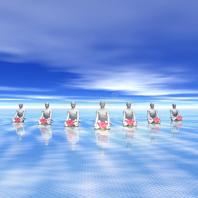 Meditation men stock illustration. Illustration of blue - 23543178