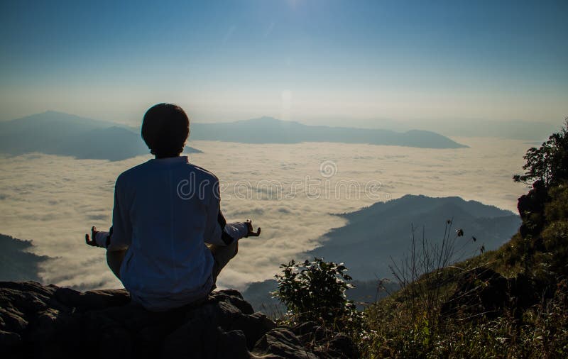 Meditation in nature stock photo. Image of hills, sunrise - 54742354