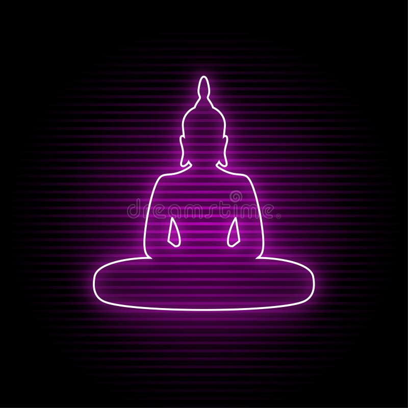Meditation neon symbol stock illustration. Illustration of glowing ...