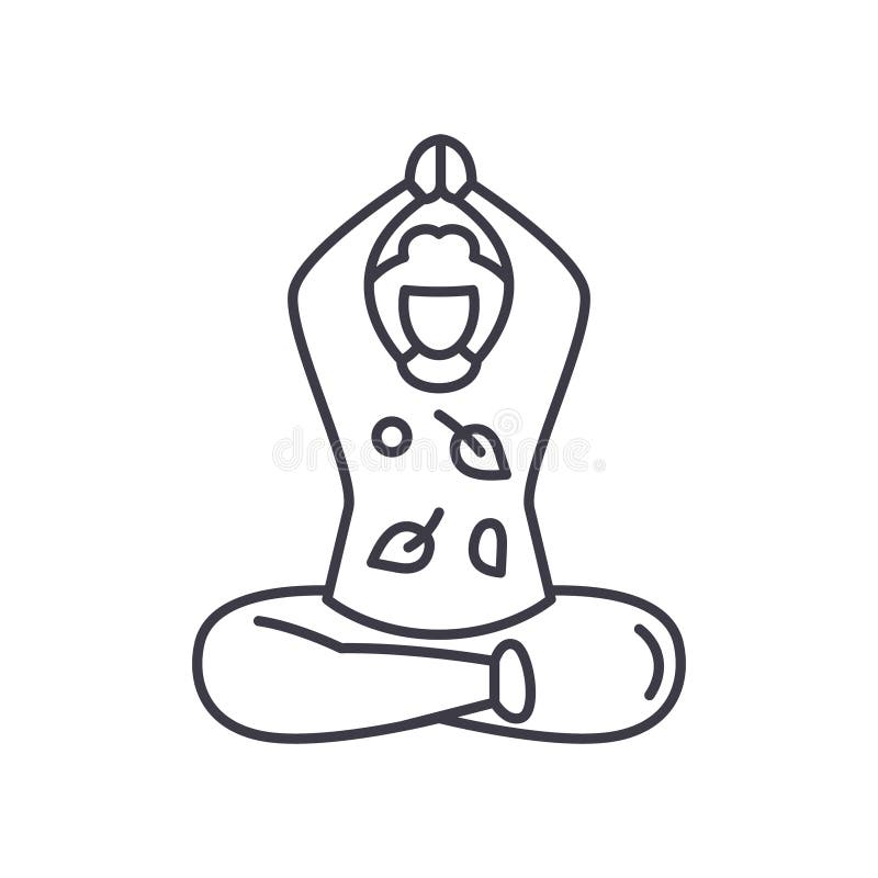 Meditation Pose Icon, Linear Isolated Illustration, Thin Line Vector ...