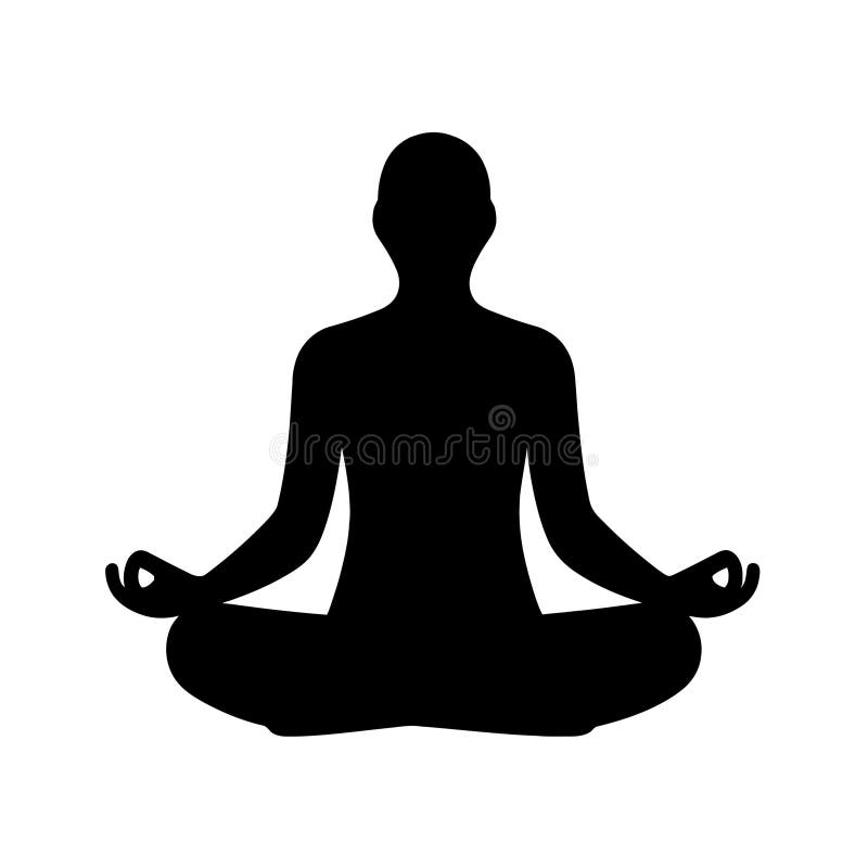 Meditation Pose Silhouette Representation of Mindfulness, Relaxation ...