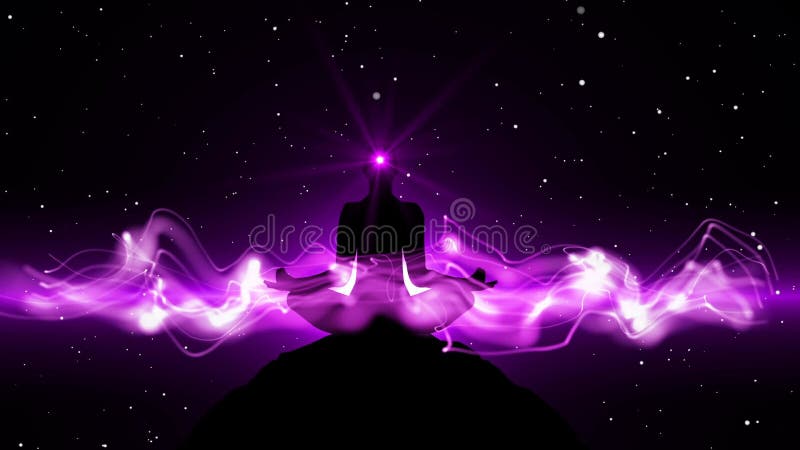 Silhouette of People Meditating Attaining Enlightenment Nirvana Stock ...