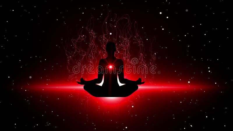 Silhouette of People Meditating Attaining Enlightenment Nirvana Stock ...