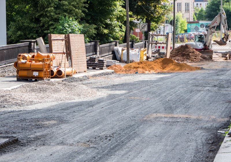 Asphalt Work in Road Construction Stock Image - Image of asphalt ...