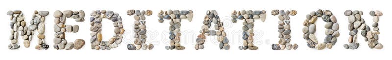 Meditation Text Made of Stones Isolated Stock Illustration ...