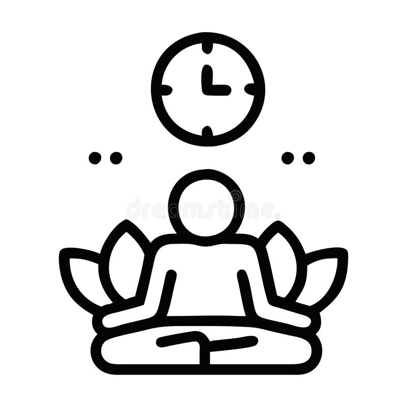 Meditation Timer Mindfulness Symbol Stock Vector - Illustration of ...