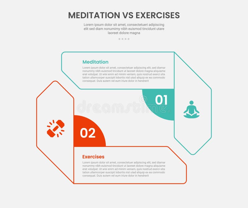 Meditation Vs Exercise Infographic Outline Style with Creative ...