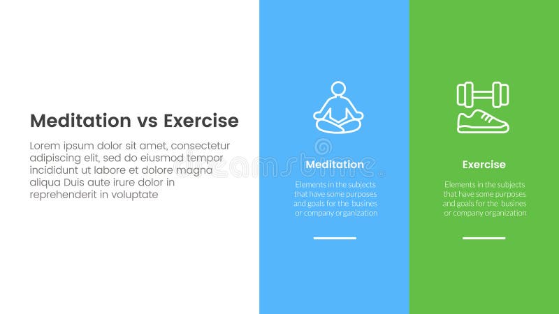 Meditation Vs Physical Exercise Comparison or Versus Concept for ...