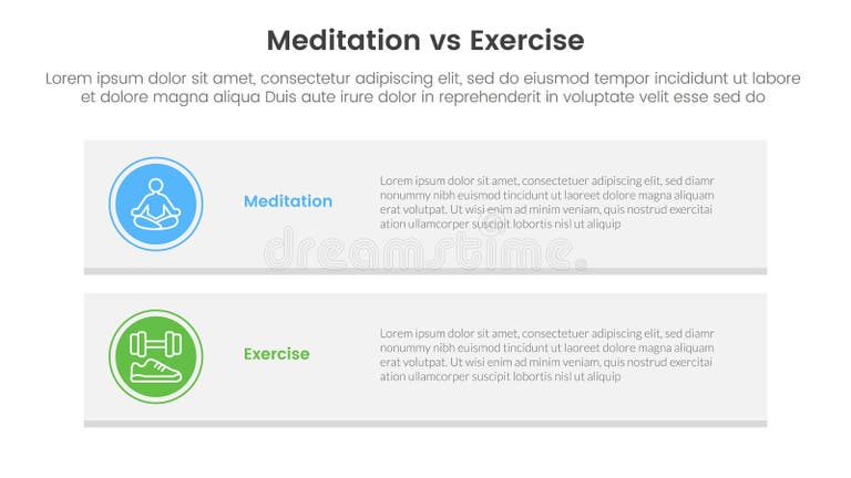 Meditation Vs Physical Exercise Comparison or Versus Concept for ...