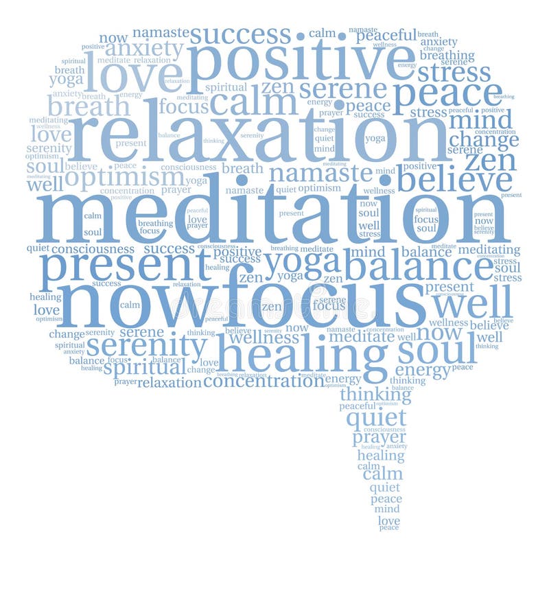 Meditation Word Cloud stock vector. Illustration of optimism - 100127755