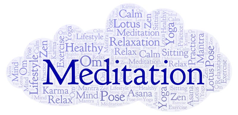 Meditation word cloud. stock illustration. Illustration of relaxation ...