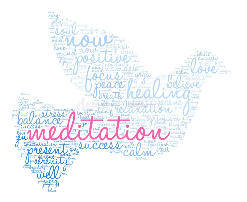 Meditation Word Cloud stock vector. Illustration of anxiety - 88519001