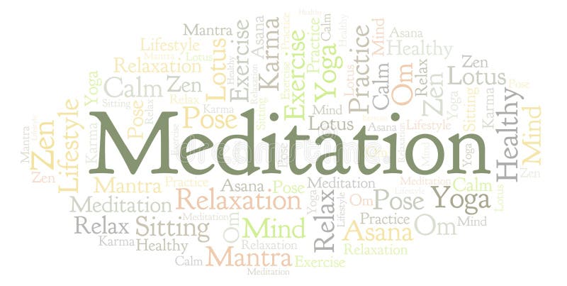 Meditation word cloud stock vector. Illustration of prayer - 189421562