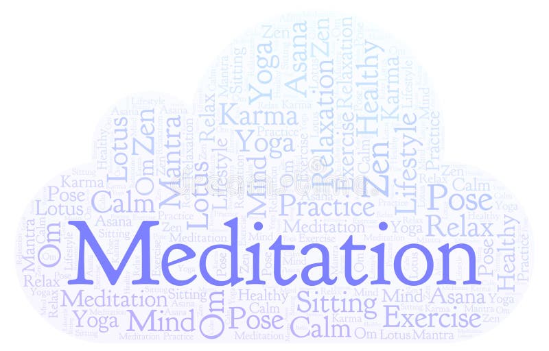 Meditation word cloud. stock illustration. Illustration of calm - 125255761