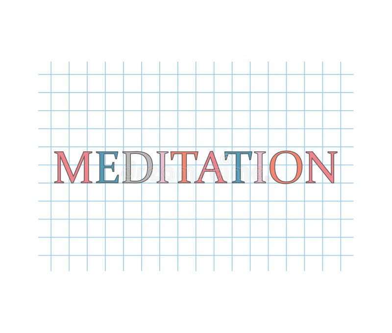 Meditation with Word Vector Stock Vector - Illustration of health ...