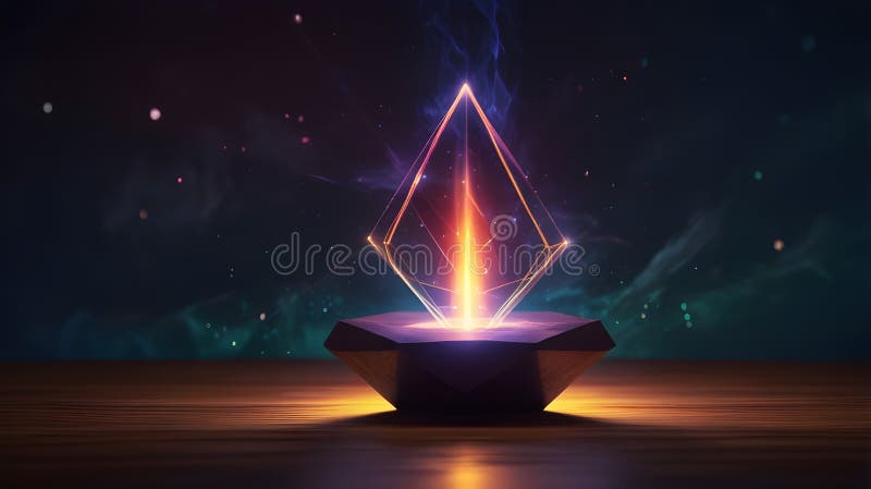 A Meditative, Glowing Aura Surrounding a Levitating Geometric Shape ...