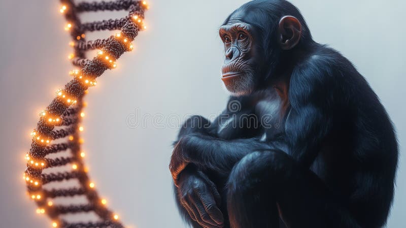 Meditative Monkey DNA stock illustration. Illustration of genetic ...