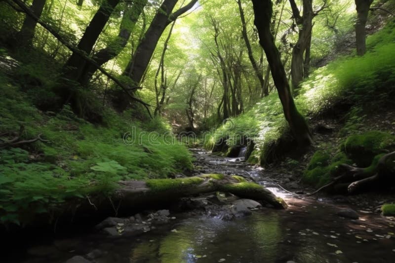 Meditative Walk through the Forest, with Gentle Breeze and the Sound of ...