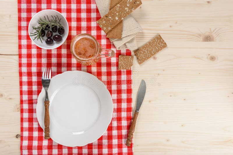 Mediteranean Tavern Table Setup Stock Photo - Image of dining, fork ...