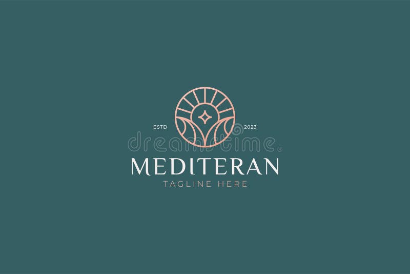 Mediterranean Letter M Luxury Geometric Abstract Logo Concept Stock ...