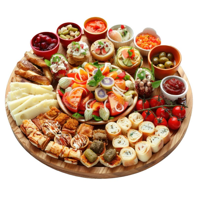 Mediterranean Appetizer Platter on Transparent Background Stock Photo ...