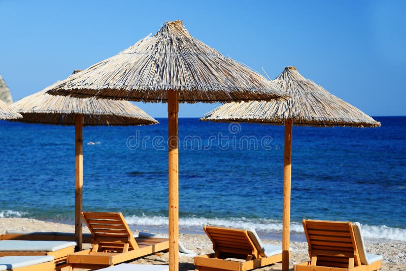 Mediterranean Beach during Hot Summer Day Stock Photo - Image of ...