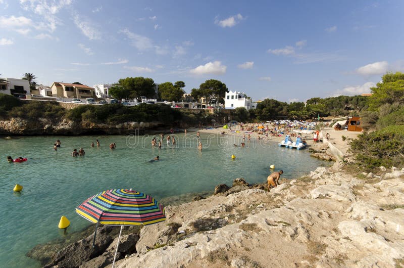 Mediterranean beach scene editorial photo. Image of parasol - 38331876