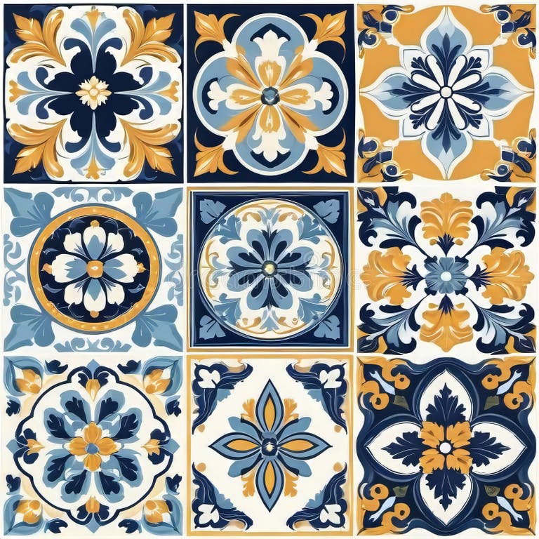 Mediterranean Blue Tile Patterns, Portuguese Tile Patterns, Ceramic ...