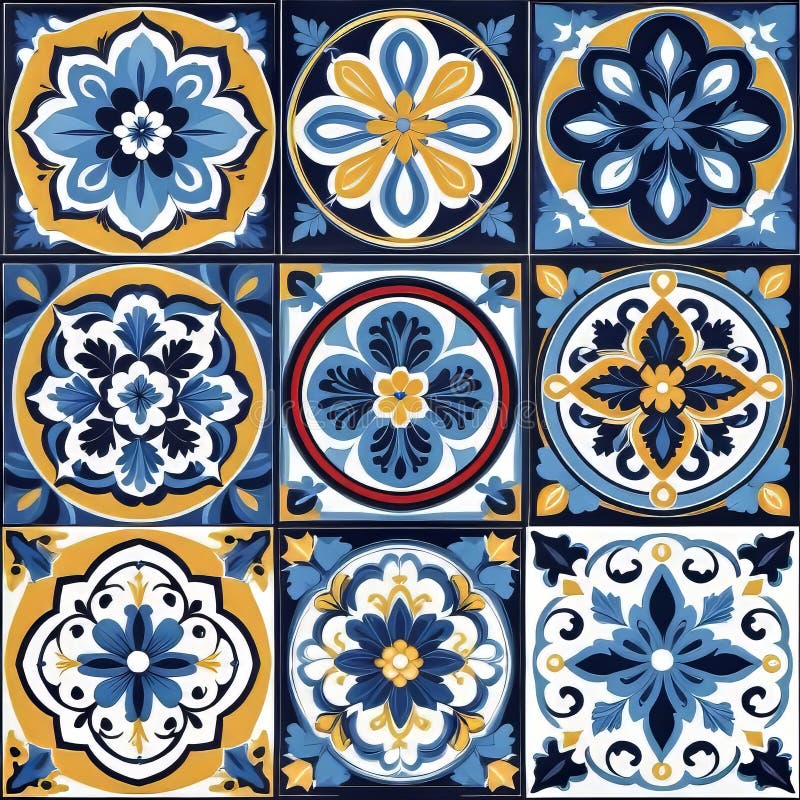 Mediterranean Blue Tile Patterns, Portuguese Tile Patterns, Ceramic ...