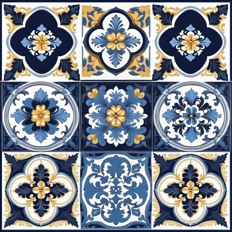 Mediterranean Blue Tile Patterns, Portuguese Tile Patterns, Ceramic ...